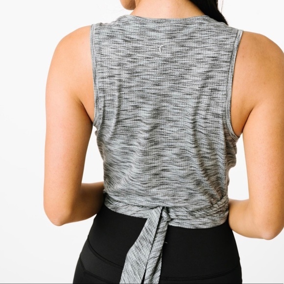 ZYIA | Tops | Zyia Black And Dark Grey Heathered Infinity Tank Top ...